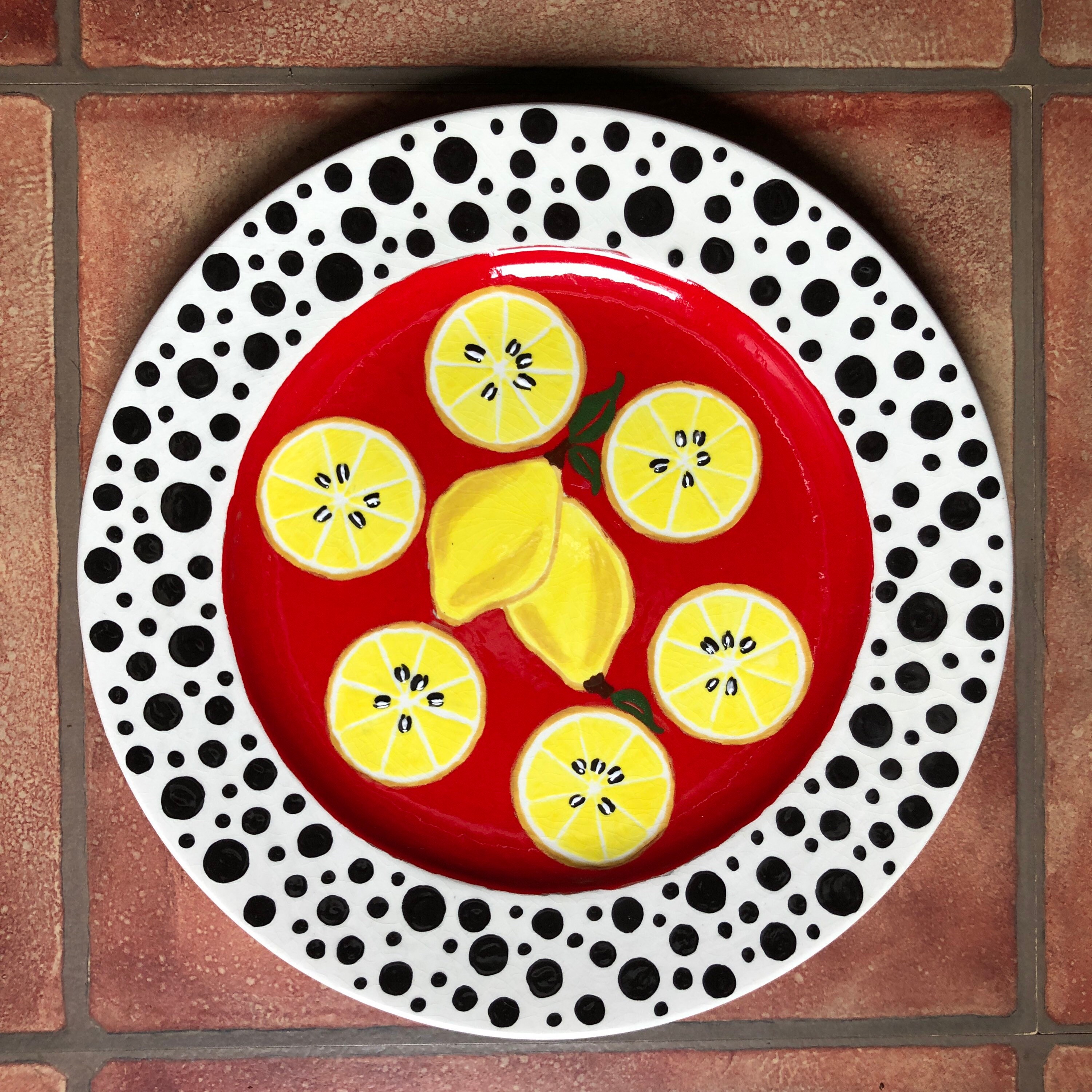 Hand Painted Lemon Serving Plate Signed - Etsy UK