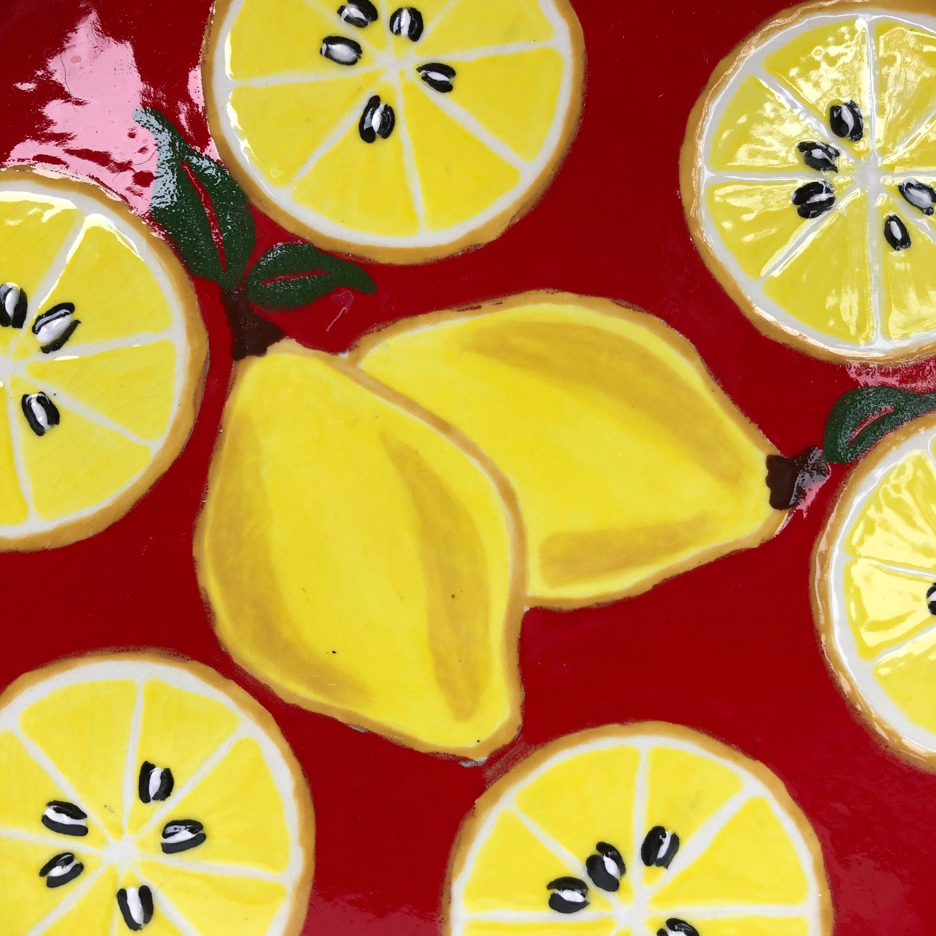 Hand Painted Lemon Serving Plate Signed - Etsy UK