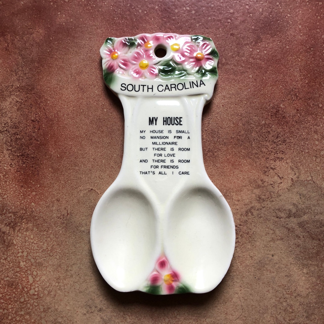South Carolina Ceramic Double Spoon Rest Vintage Mid Century - Etsy