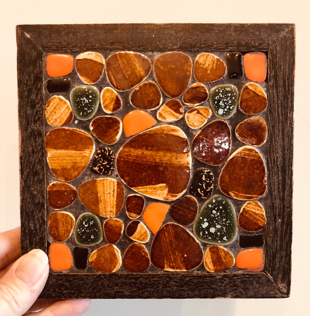 Vintage Atomic Age Era Ceramic Tile and Wood Trivet - Etsy