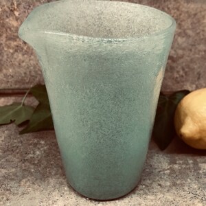 RARE Artisan Hand Blown Blenko Glass Beaker Mixing Tumbler With Spout ...