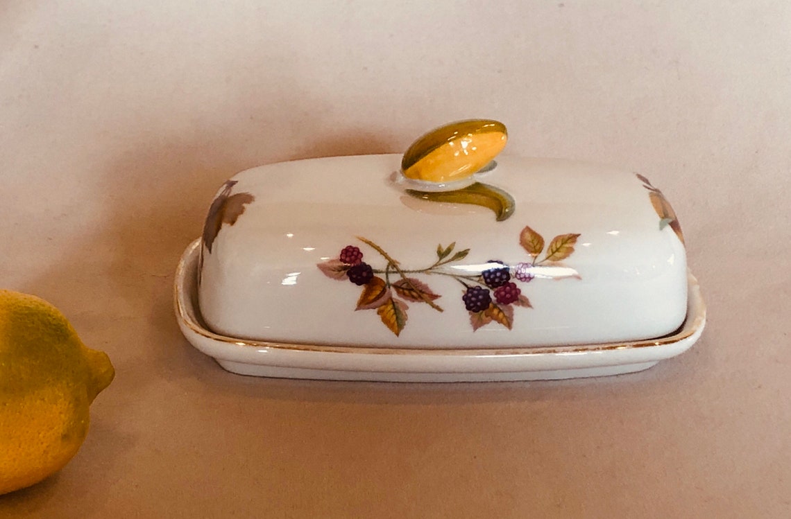 Royal Worcester Evesham Gold Covered Butter Dish - Etsy