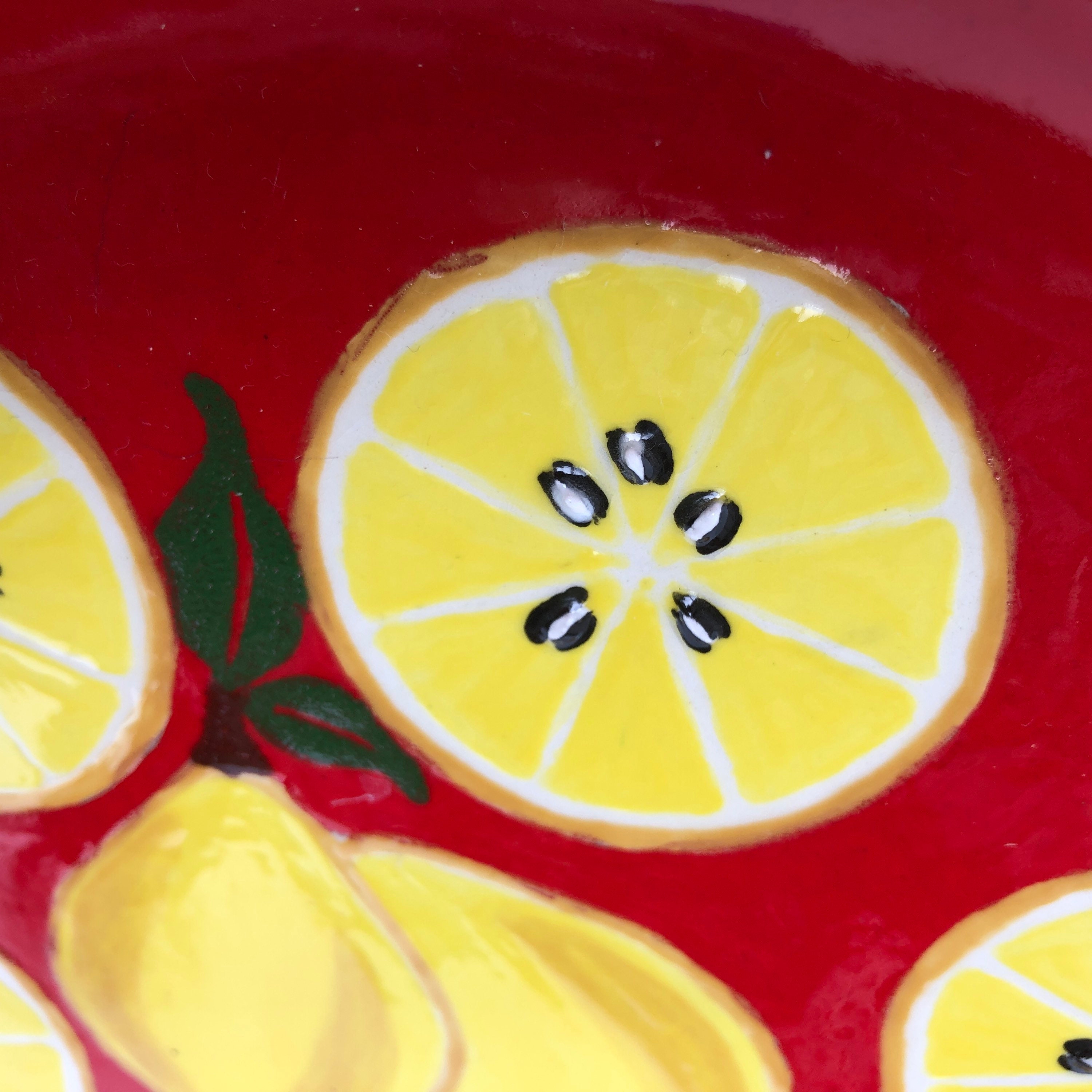 Hand Painted Lemon Serving Plate Signed - Etsy UK