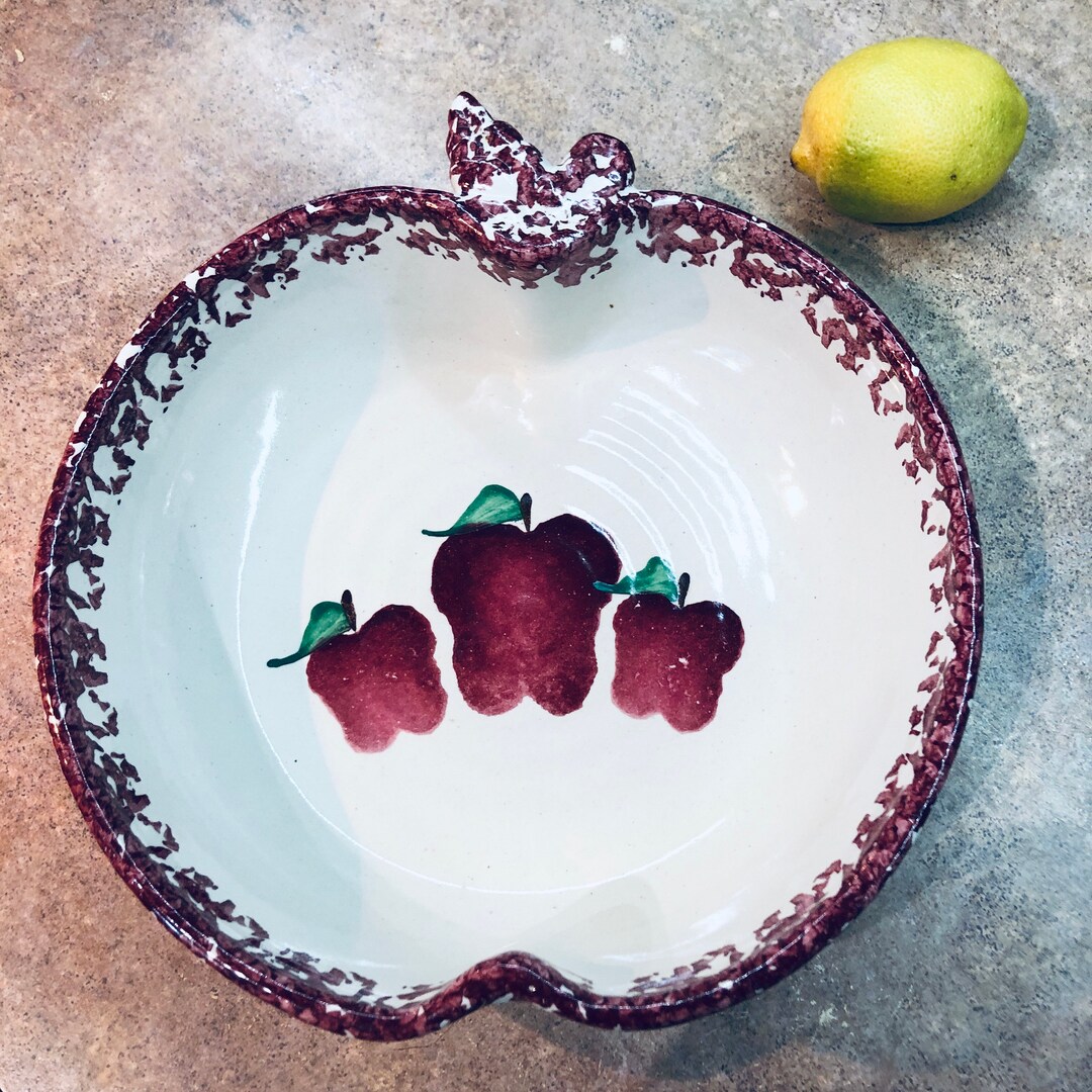 Vintage Hand Crafted Pottery Apple Torte Baking Dish With Recipe on ...