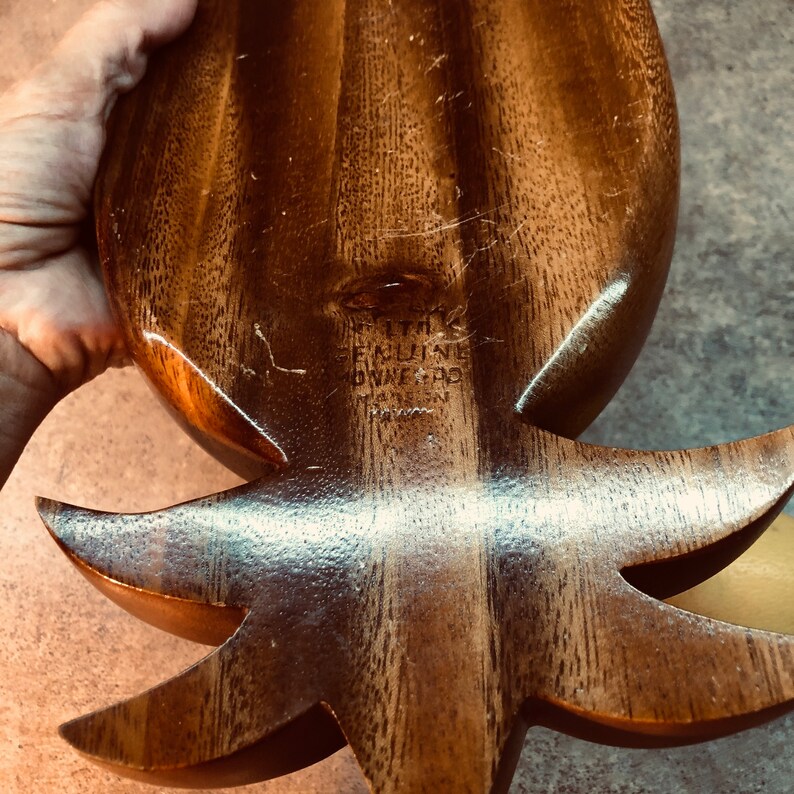 Vintage Monkey Pod Pineapple Tidbit Bowl With Toothpick - Etsy