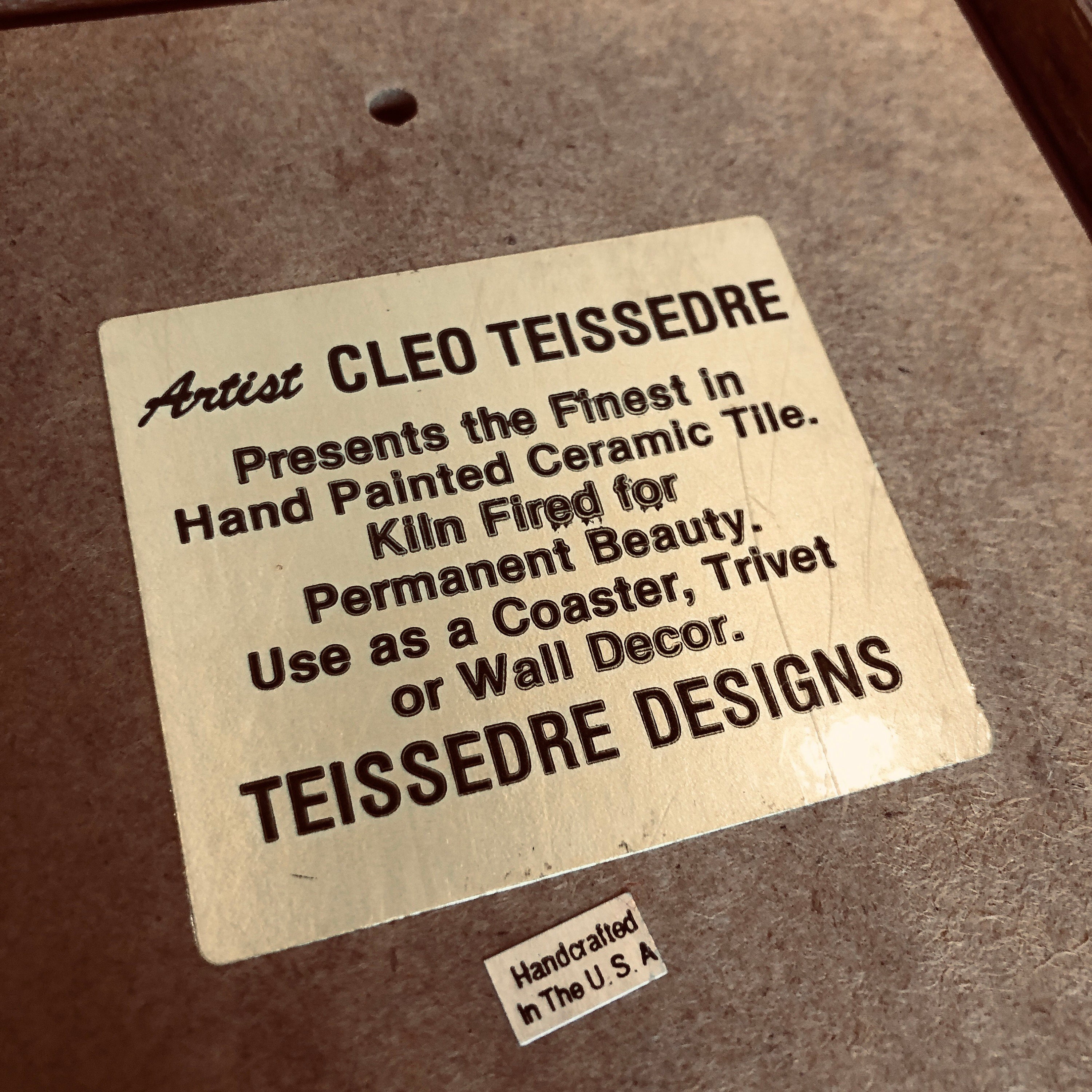 Vintage Cleo Teissedre Hand Painted Ceramic Tile Columbine | Etsy