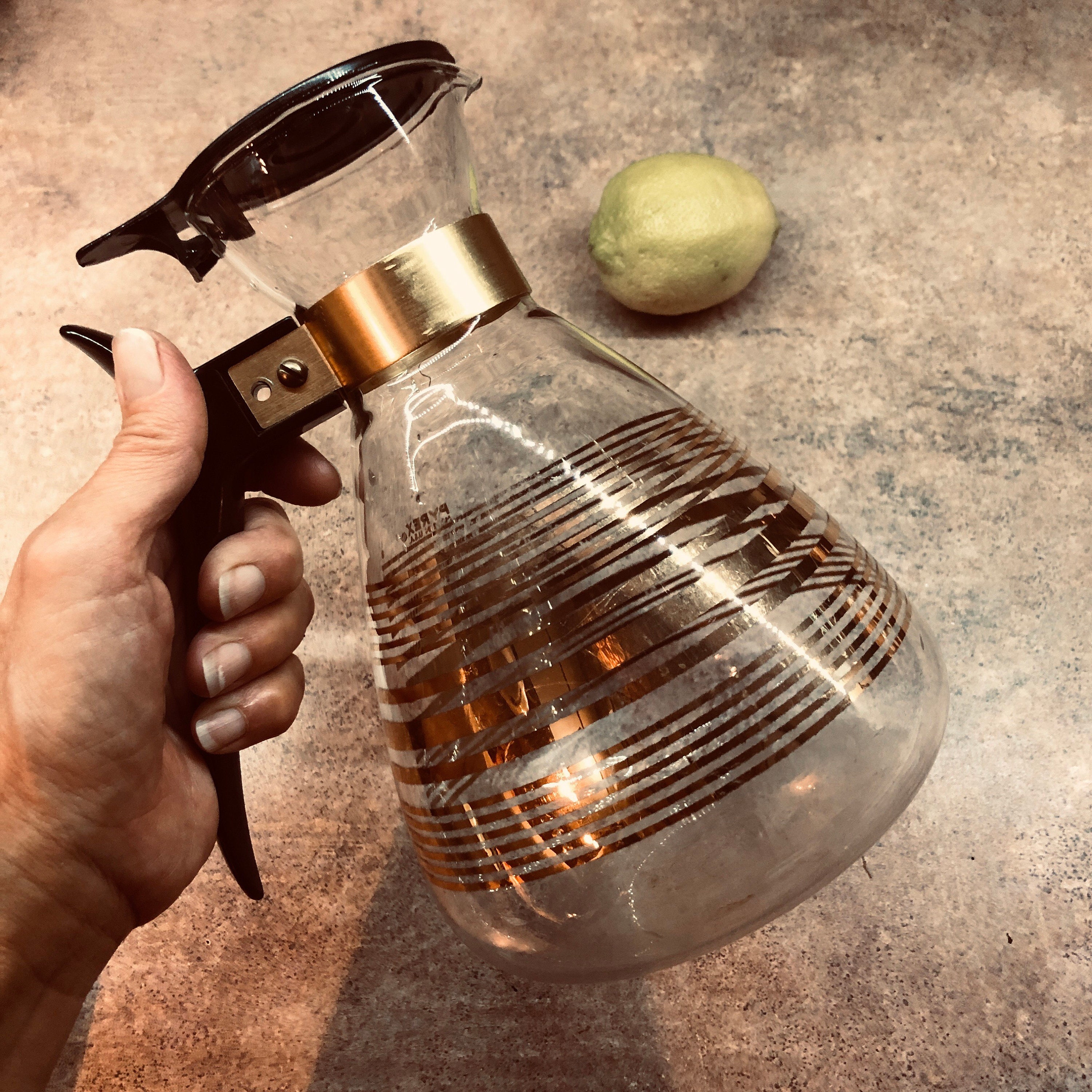 Mid century vintage Pyrex tea pitcher carafe with stripped | Etsy