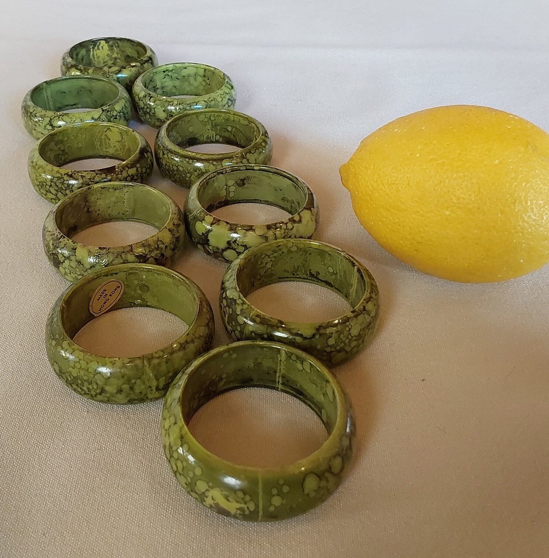Vintage Plastic Jade Green Napkin Rings Set of 10 - Etsy