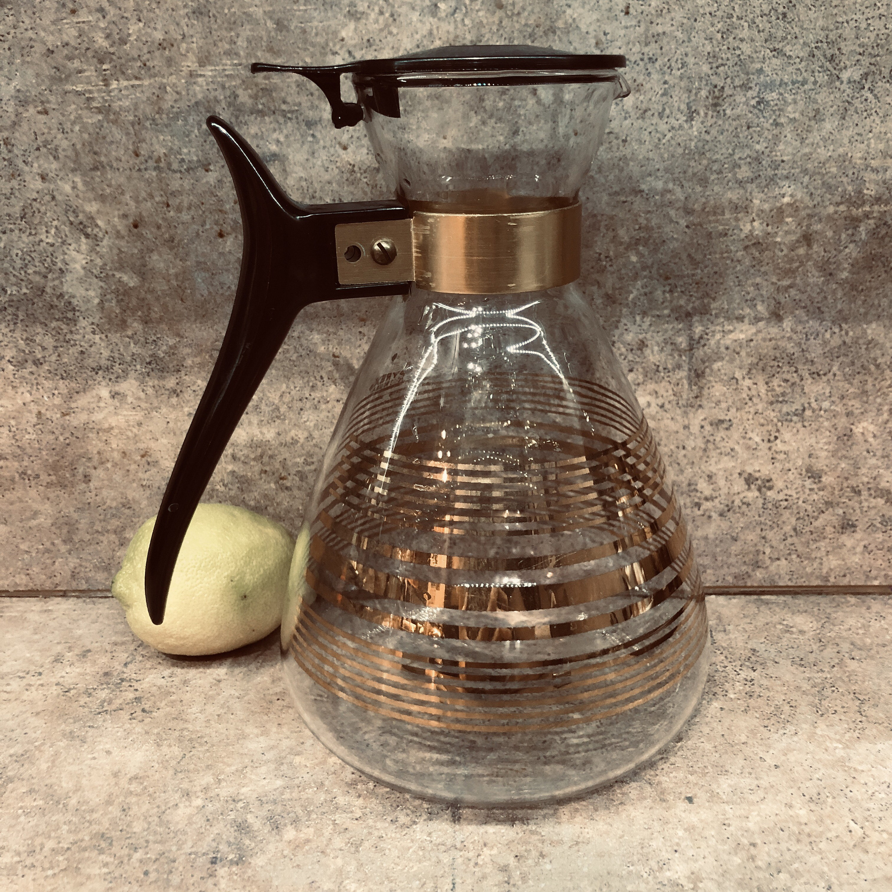 Mid century vintage Pyrex tea pitcher carafe with stripped | Etsy