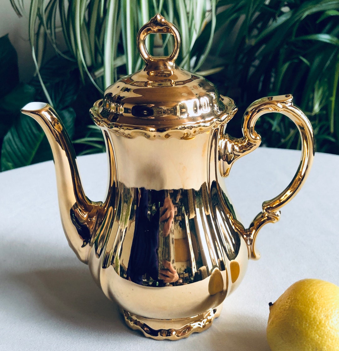 Antique 24K Gold Plated Porcelain Bavaria German Tea or Coffee Pot - Etsy