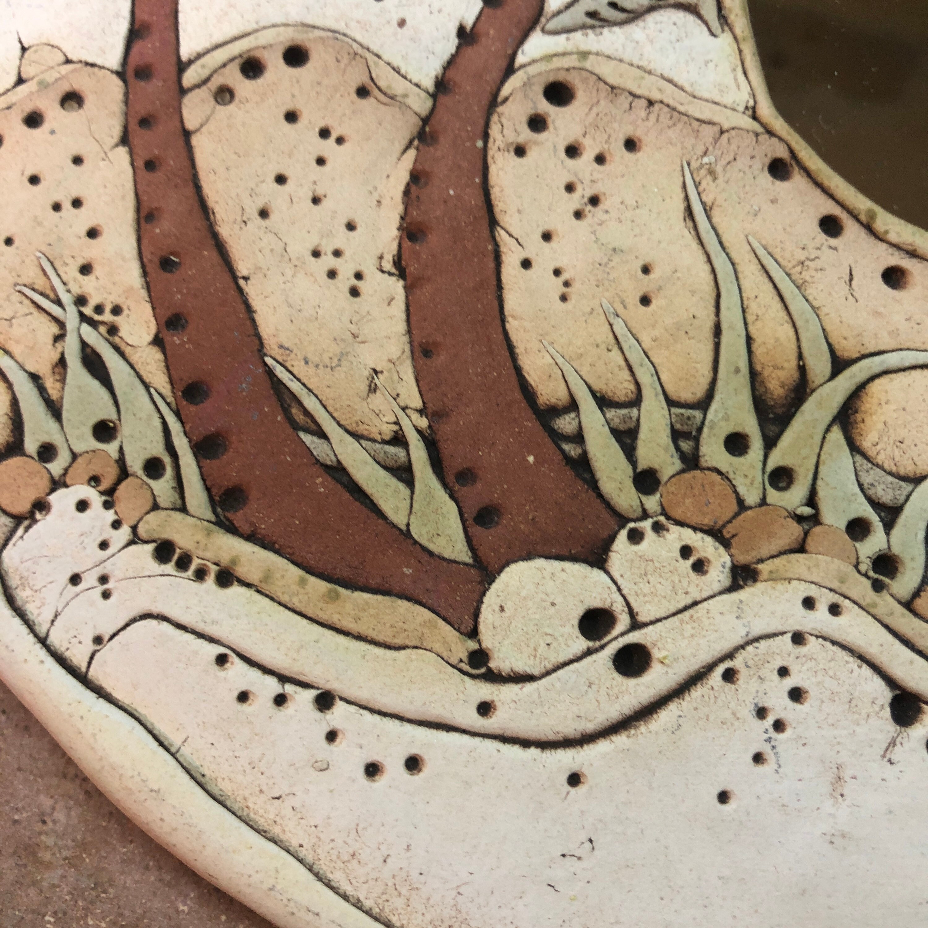 Vintage Hand Crafted Pottery Palm Tree Beach Mirrored Art Wall | Etsy