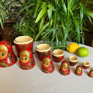 Vintage Russian Nesting Dolls Artisan Signed - Etsy