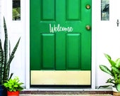 Welcome Door Vinyl Welcome Door Sticker Entryway Lettering - Etsy