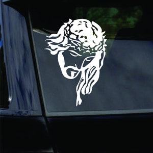 Jesus Car Decal Window Vinyl Sticker Jesus With Thorns Vehicle Graphic ...