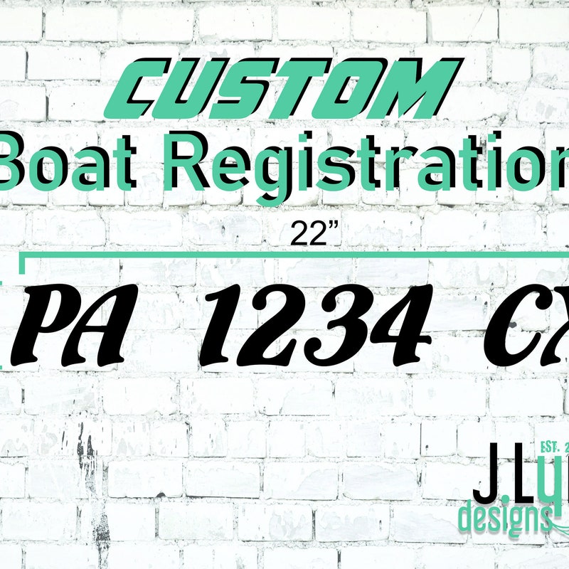 Boat Registration Decal - Etsy