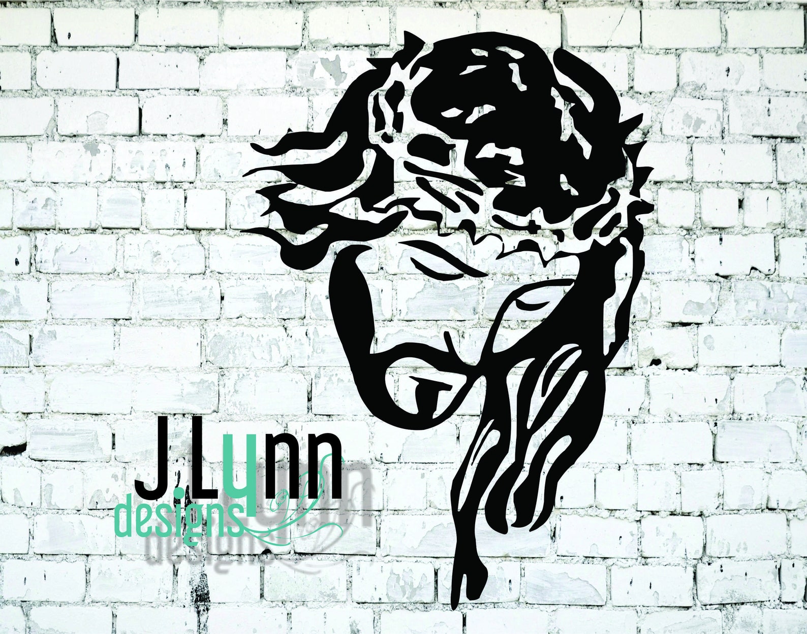 Jesus Car Decal Window Vinyl Sticker Jesus With Thorns Vehicle Graphic ...