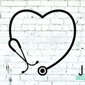 Nurse Heart Stethoscope Sticker Car Decal Nursing Love Nurses Heart ...
