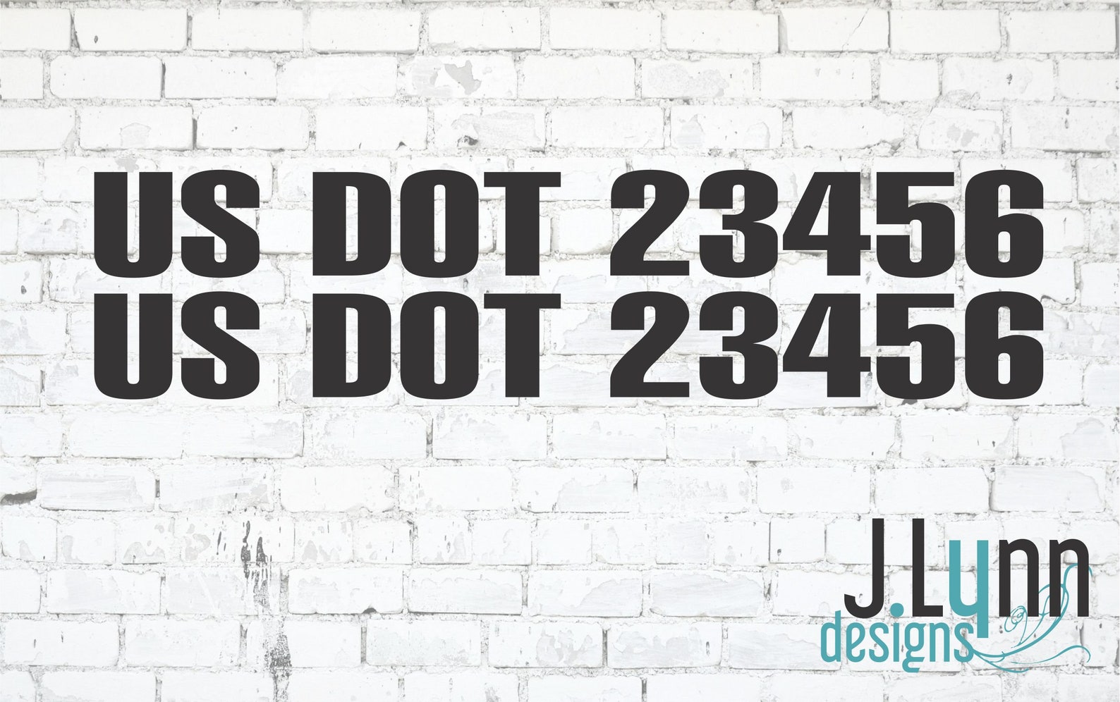Custom US DOT Truck Registration Numbers Set of 2 Vinyl Decals D.O.T ...