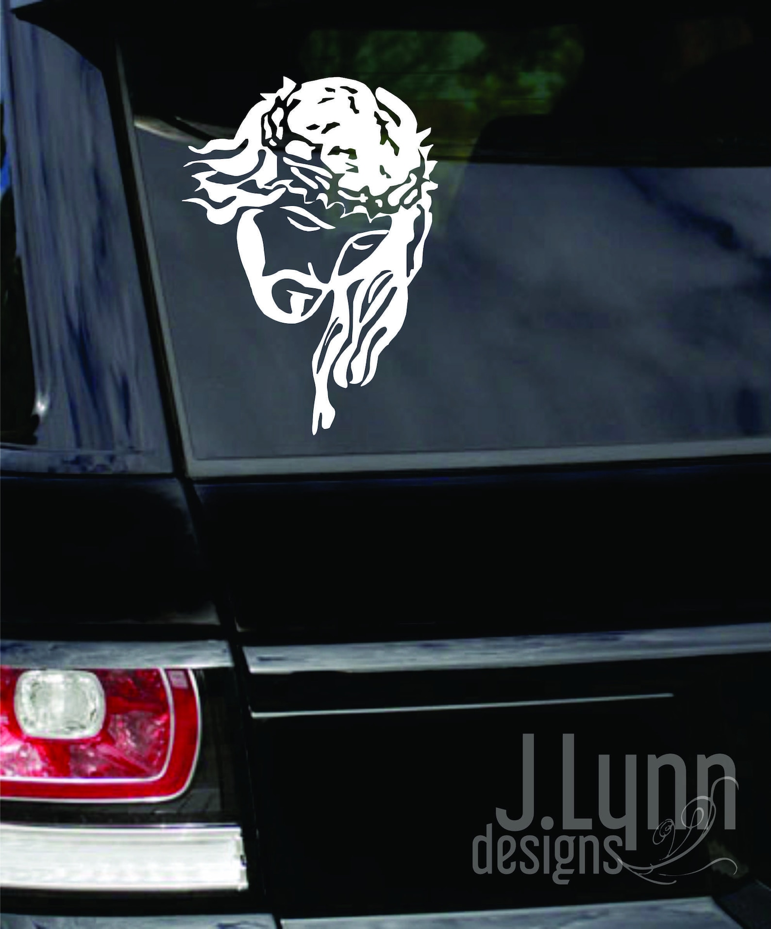Jesus Car Decal Window Vinyl Sticker Jesus With Thorns Vehicle Graphic ...