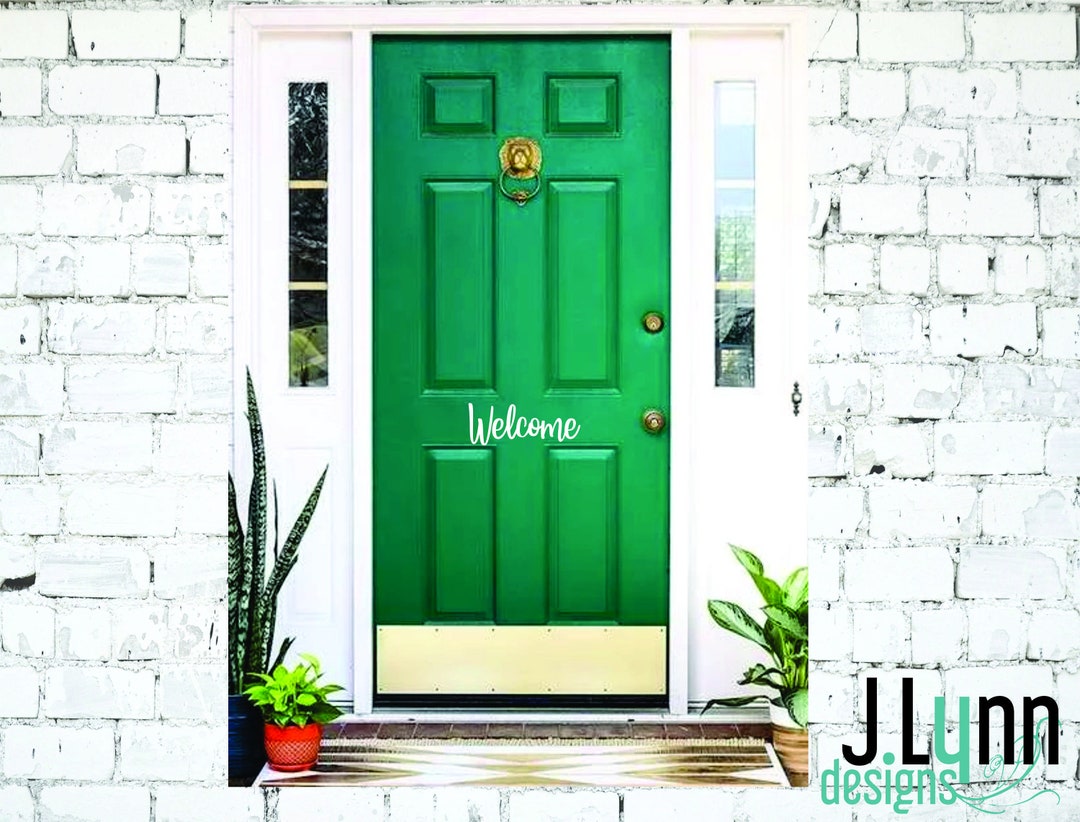 Welcome Door Vinyl Welcome Door Sticker Entryway Lettering Outdoor ...