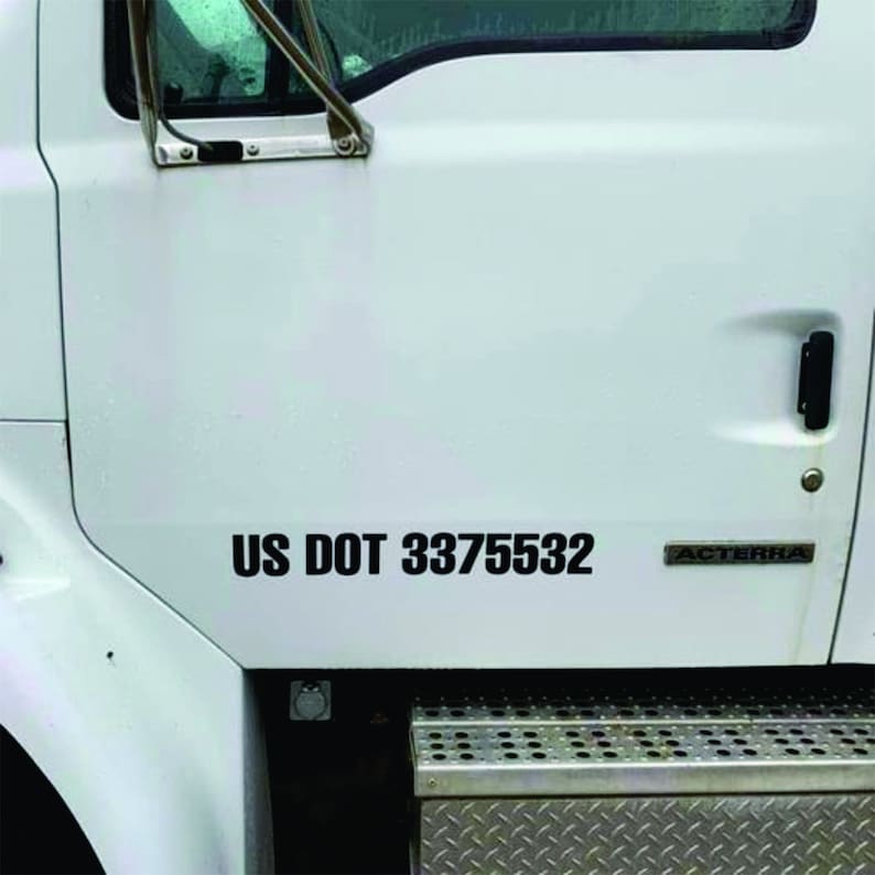 Custom US DOT Truck Registration Numbers Set of 2 Vinyl Decals D.O.T ...