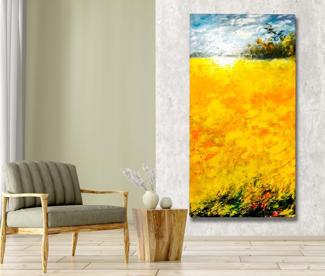 Abstract Rice Field Landscape Sky Clouds ,oil Painting on Canvas ...