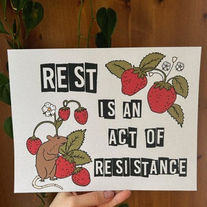Rest is an Act of Resistance Poster - Etsy
