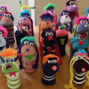 Doopalpoops Pre-made Fuzzy Sock Puppets – Handmade Cozy Puppets for ...
