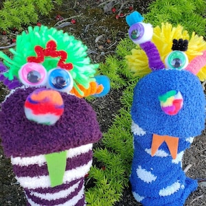 Doopalpoops Pre-made Fuzzy Sock Puppets – Handmade Cozy Puppets for ...