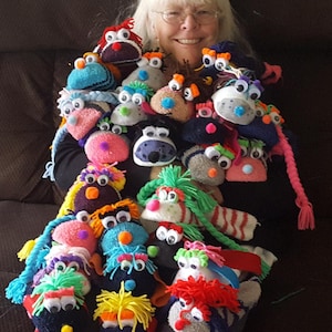 Doopalpoops Pre-made Fuzzy Sock Puppets – Handmade Cozy Puppets for ...