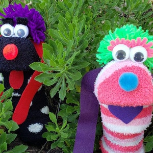 Doopalpoops Pre-made Fuzzy Sock Puppets – Handmade Cozy Puppets for ...
