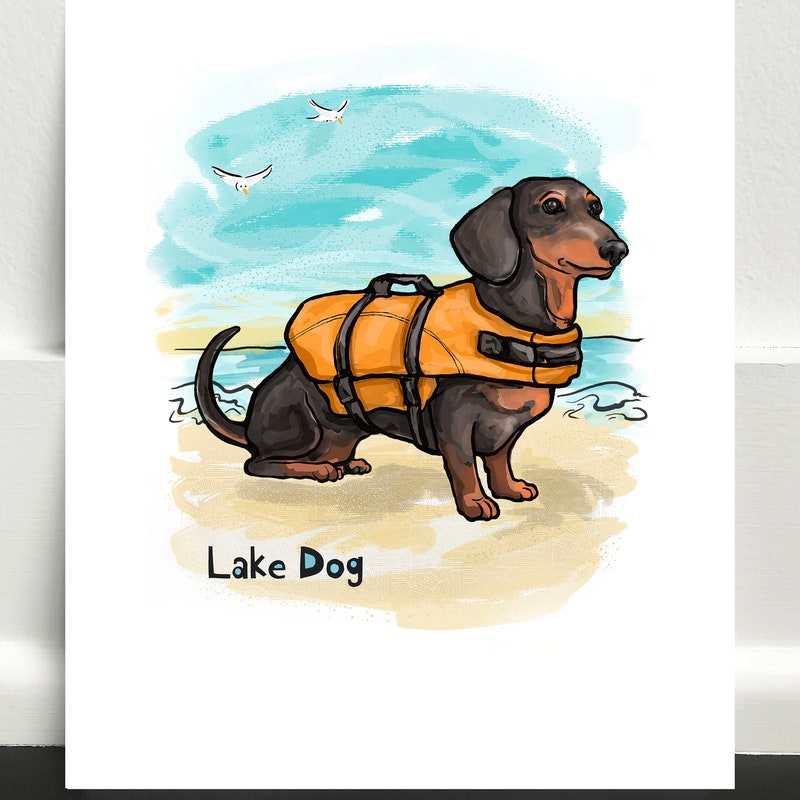 Dachshund Lake Art - Etsy