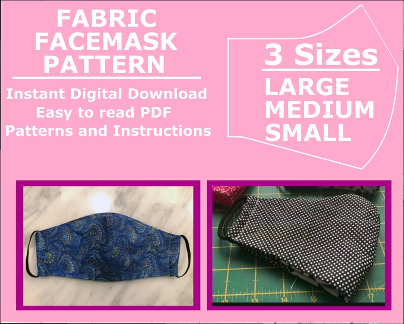 Face Mask Pattern 3 Different Sizes PDF Sewing Pattern | Etsy
