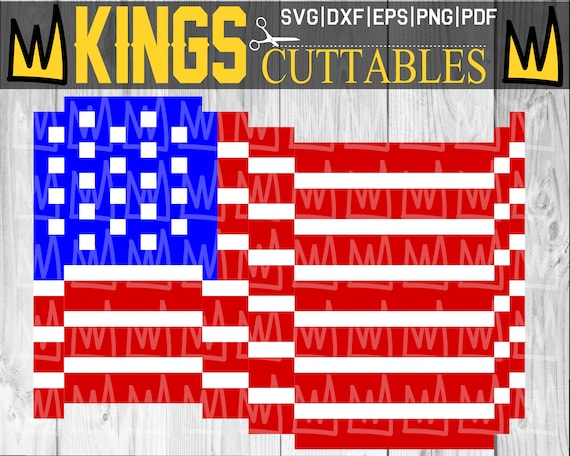 Pixel Art American Flag SVG Cut Files Cricut Silhouette 4th of - Etsy ...