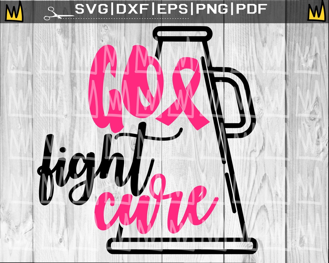 Go Fight Cure SVG, Football Svg, Breast Cancer SVG, Breast Cancer ...