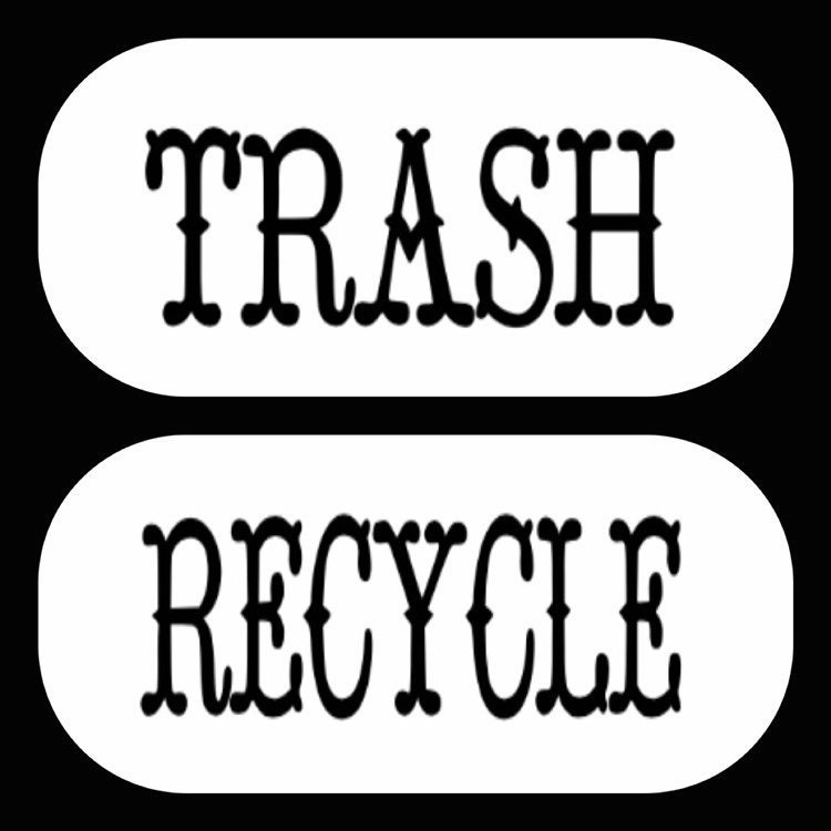 Trash and Recycle Can Labels Trash Decal Kitchen Labels - Etsy