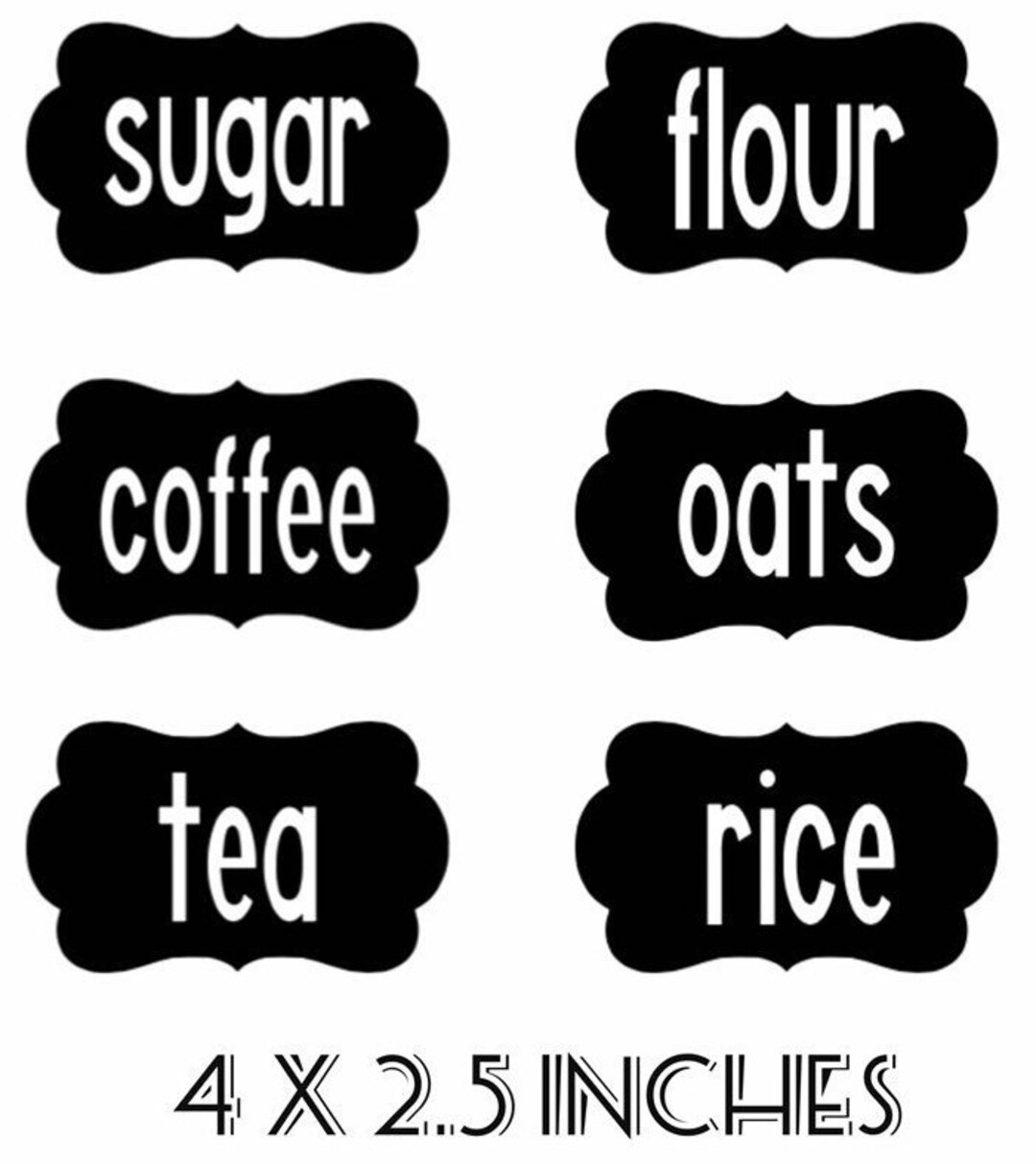 Custom Kitchen Label - Personalized Vinyl Decal - Pantry Organization ...