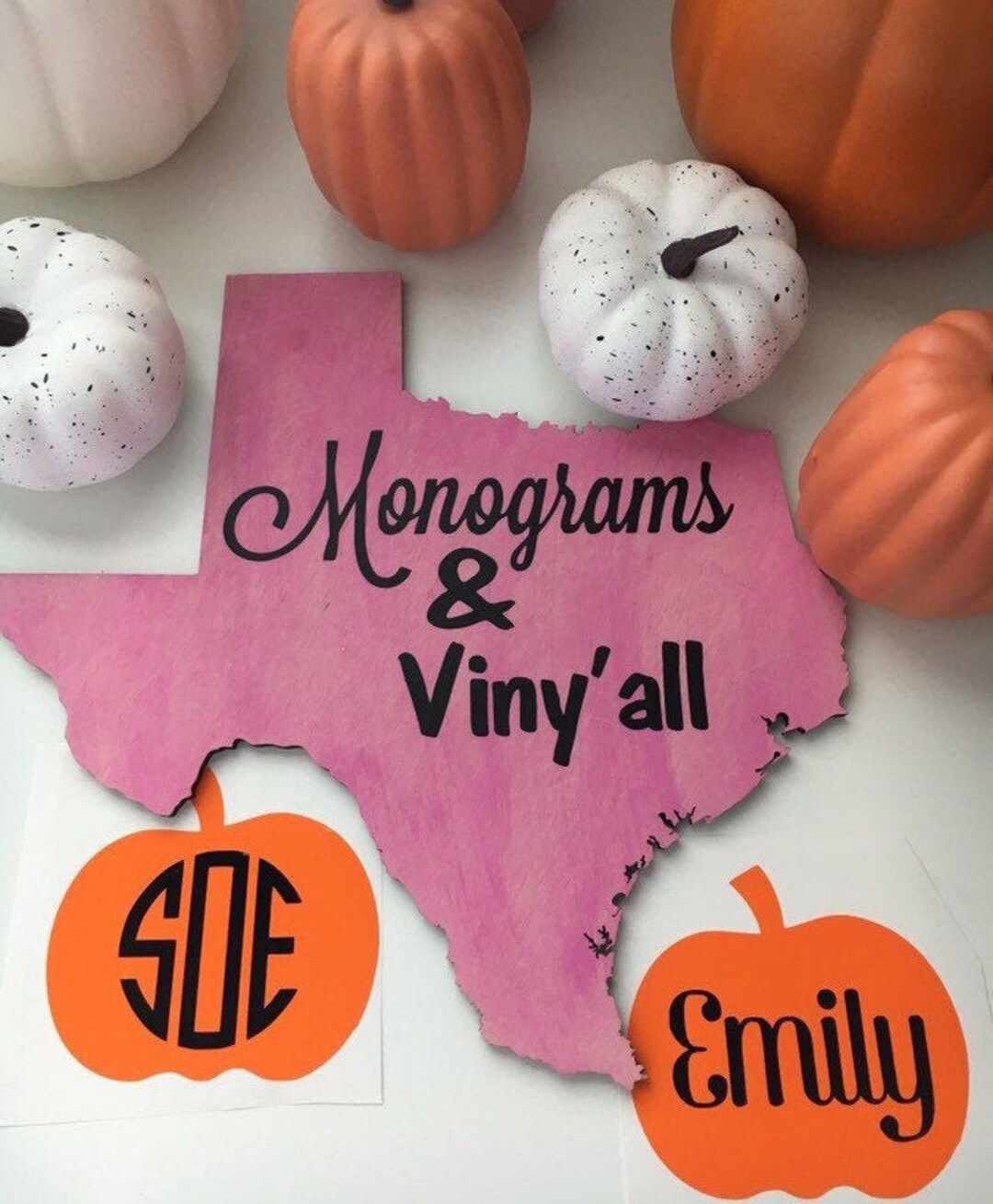 Custom Pumpkin Vinyl Decal - Pumpkin Sticker - Monogram Pumpkin Decal ...