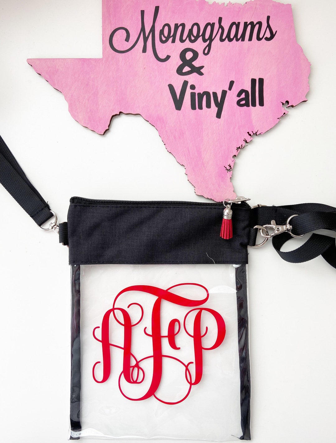 Monogram Clear Stadium Bag – Personalized Crossbody Bag - Etsy