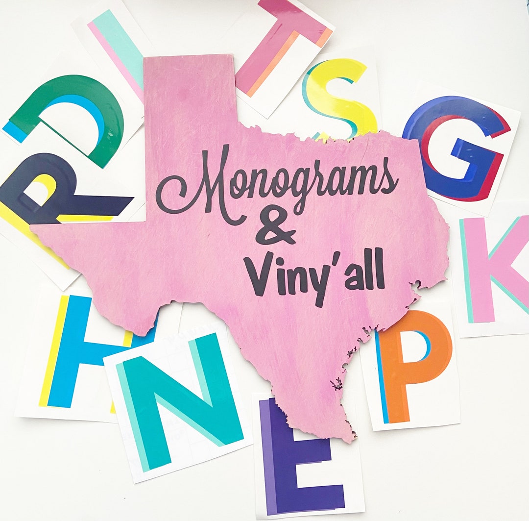 Double Layer Monogram Decal – Two-tone Initial Vinyl Sticker - Etsy