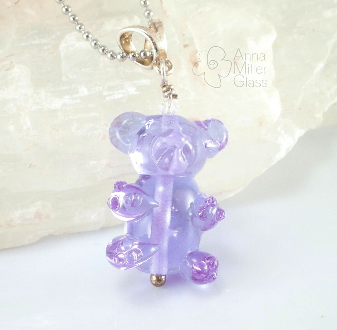 Lampwork Glass Gummy Bear Pendant - Lavender Candy Color - Etsy