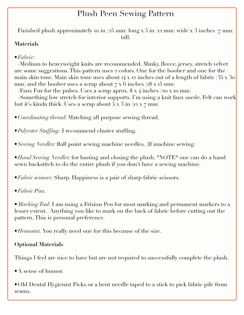 NSFW Penis Plushie Tutorial - Instant Download PDF Pattern - Etsy