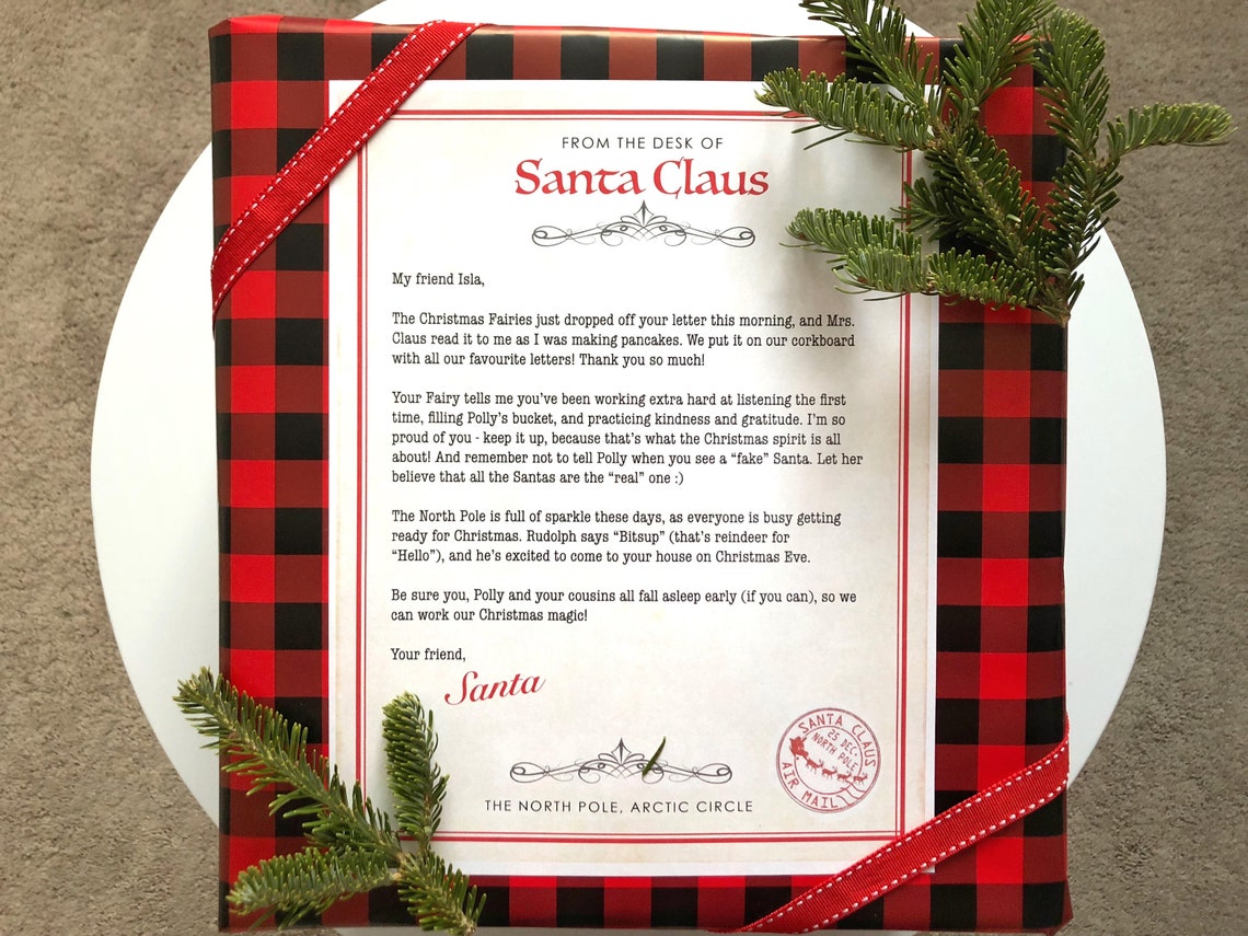 CUSTOM Letter From Santa Return Letter From Santa Customized - Etsy Canada