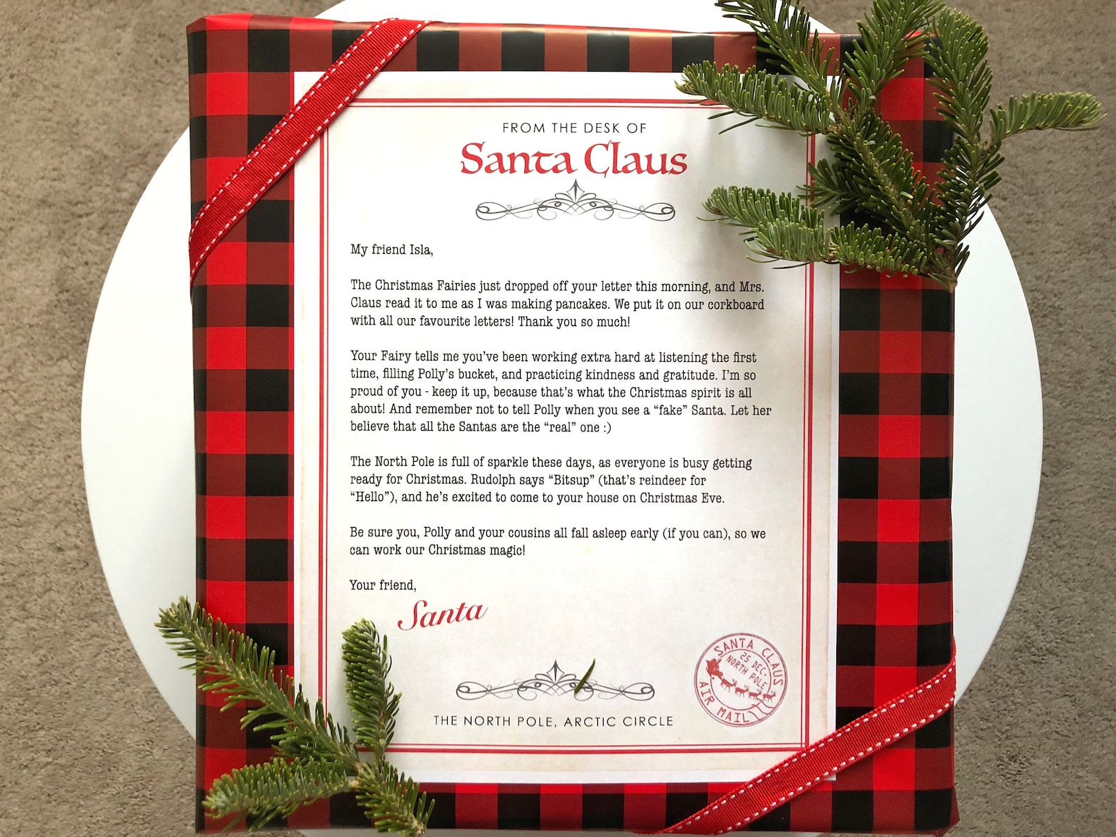 CUSTOM Letter From Santa Return Letter From Santa Customized - Etsy Canada