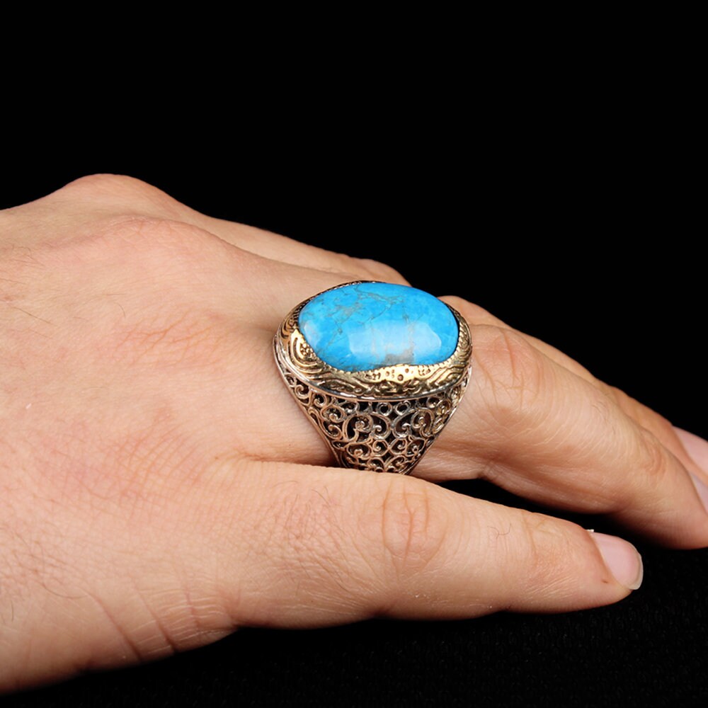 Man Ring Hand Made Pure 925 Silver Sterling Man Ring With - Etsy UK