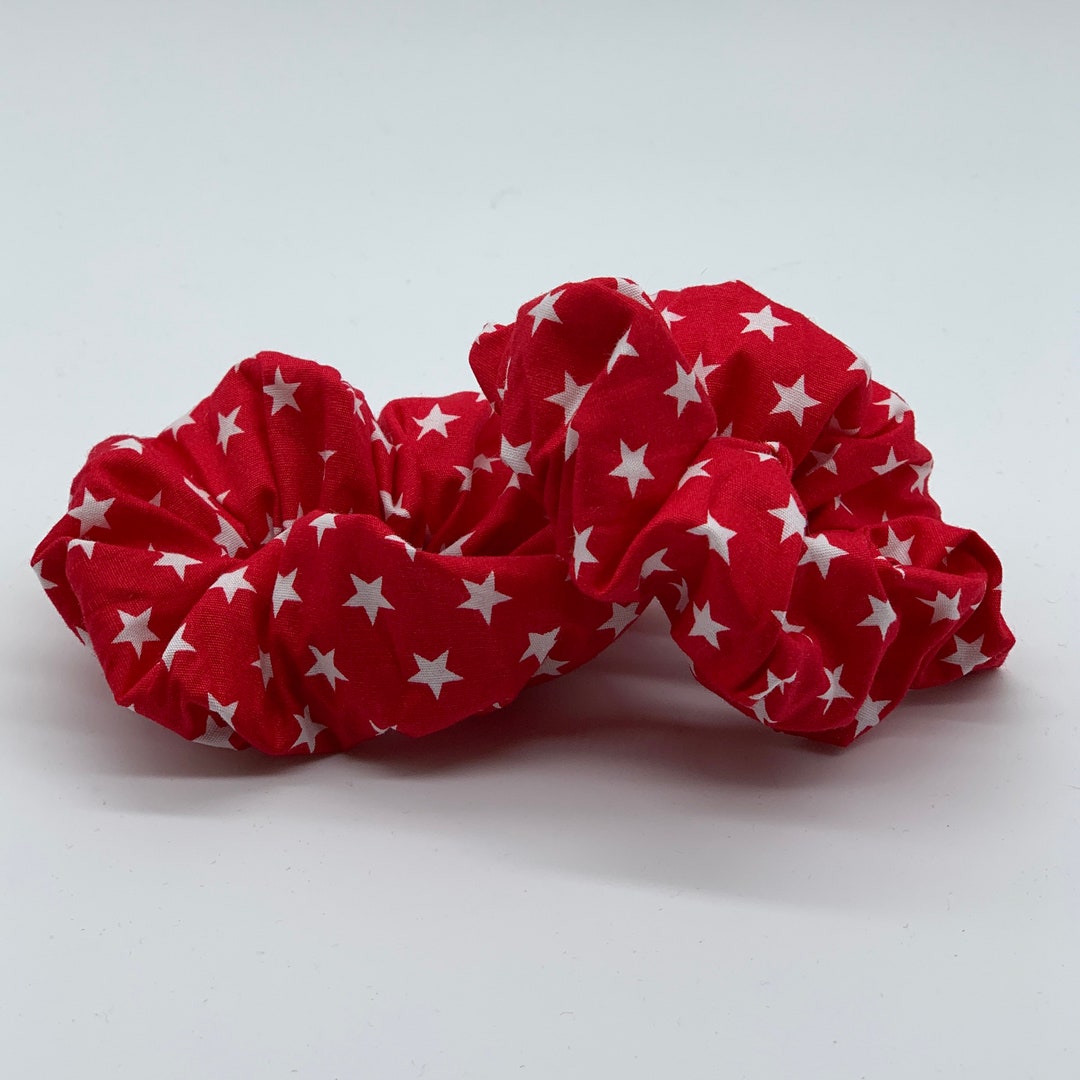 Red & White Stars Scrunchie - Star Scrunchies - Etsy