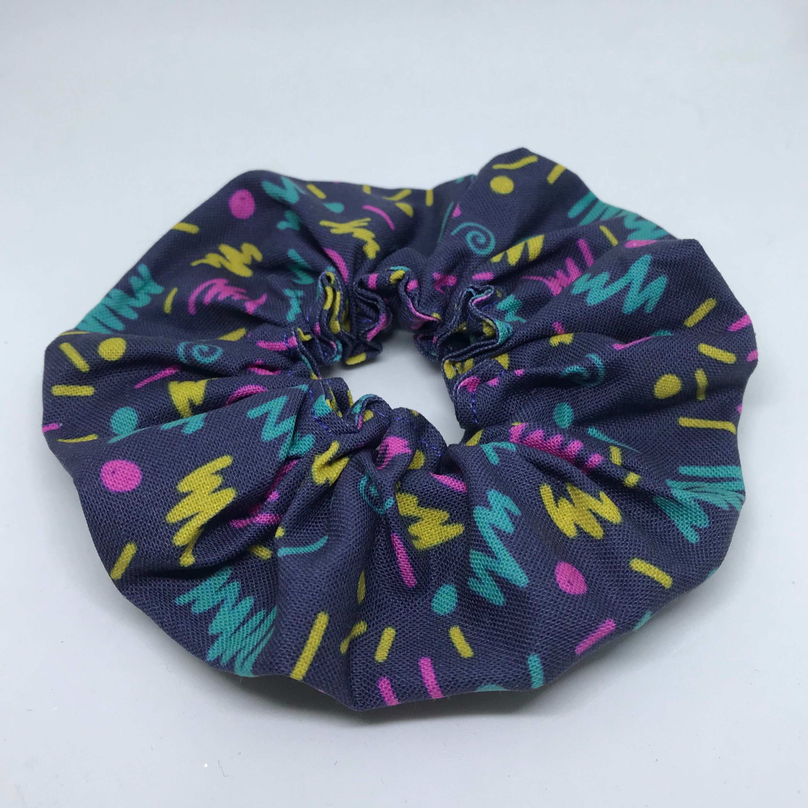 80s Vibe Navy Scrunchie 90s Fashion Scrunchie - Etsy UK