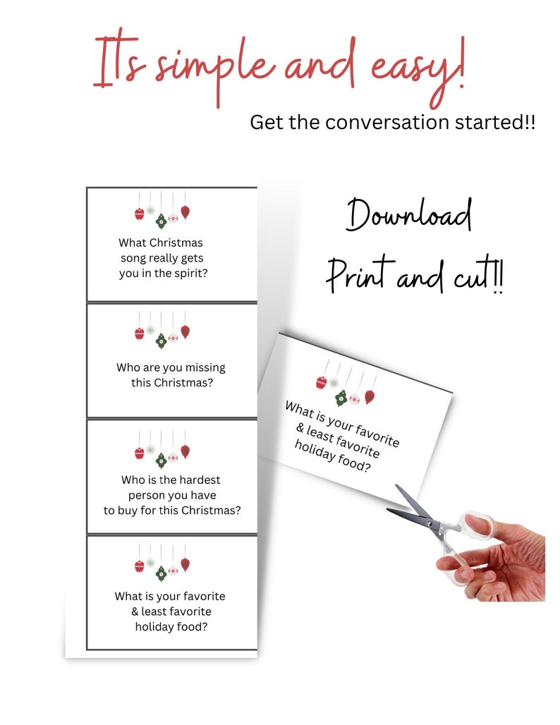 Christmas Party Game, Christmas Questions, Conversation Starter ...