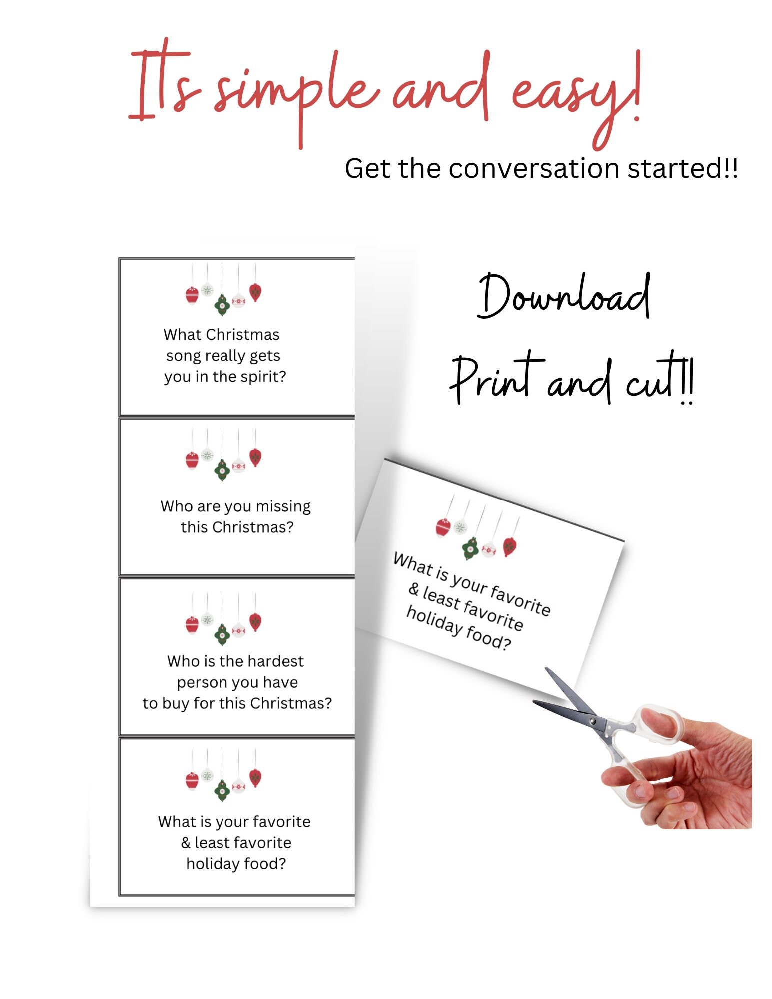 Christmas Party Game, Christmas Questions, Conversation Starter ...