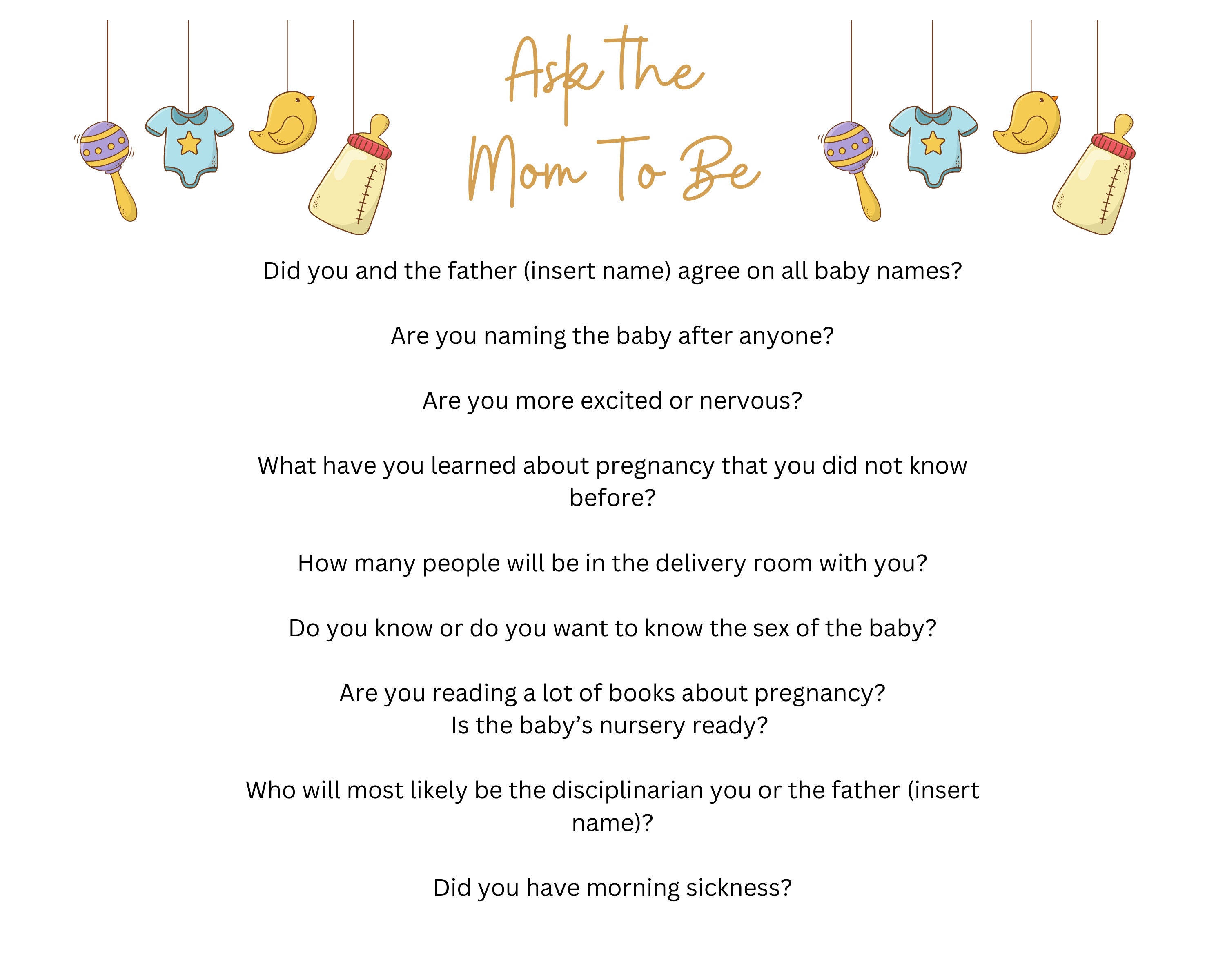 Baby Shower Games/sip & See Games/printable Shower Game/baby Shower ...